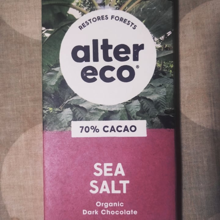 Alter Eco 70% Cacao Sea Salt Organic Dark Chocolate Review | abillion