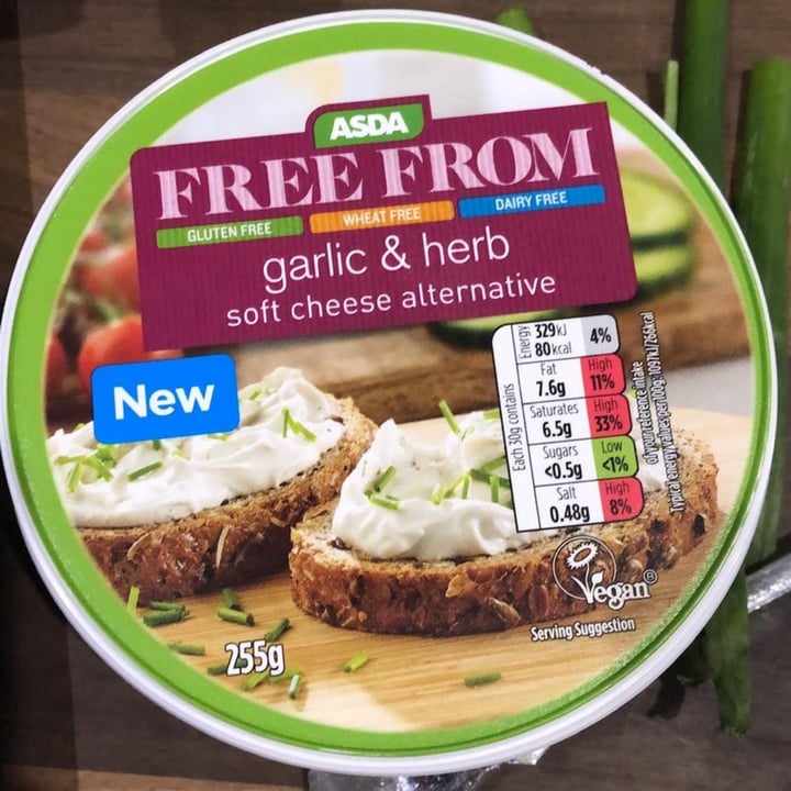 ASDA Garlic & Herb Soft Cheese Alternative 255g Review | abillion