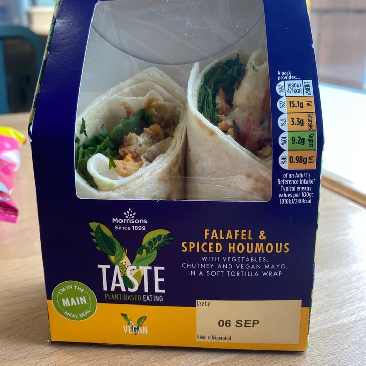 Morrisons Falafel and Spiced Houmous wrap Review | abillion