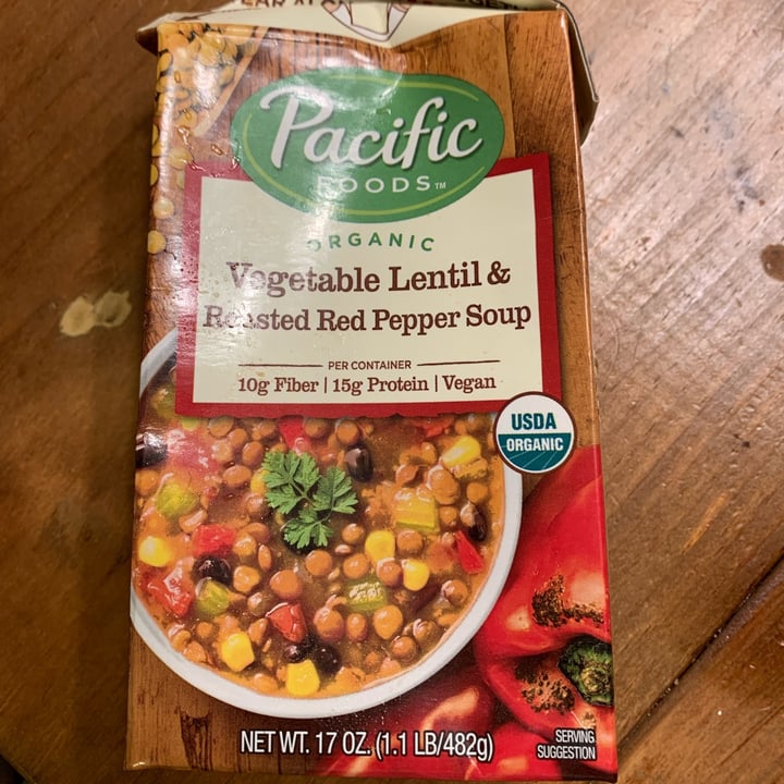 Pacific Foods Vegetable lentil & roasted red pepper soup Review | abillion