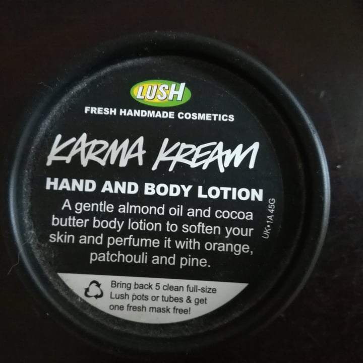 LUSH Fresh Handmade Cosmetics Karma Kream Hand And Body Lotion Review ...