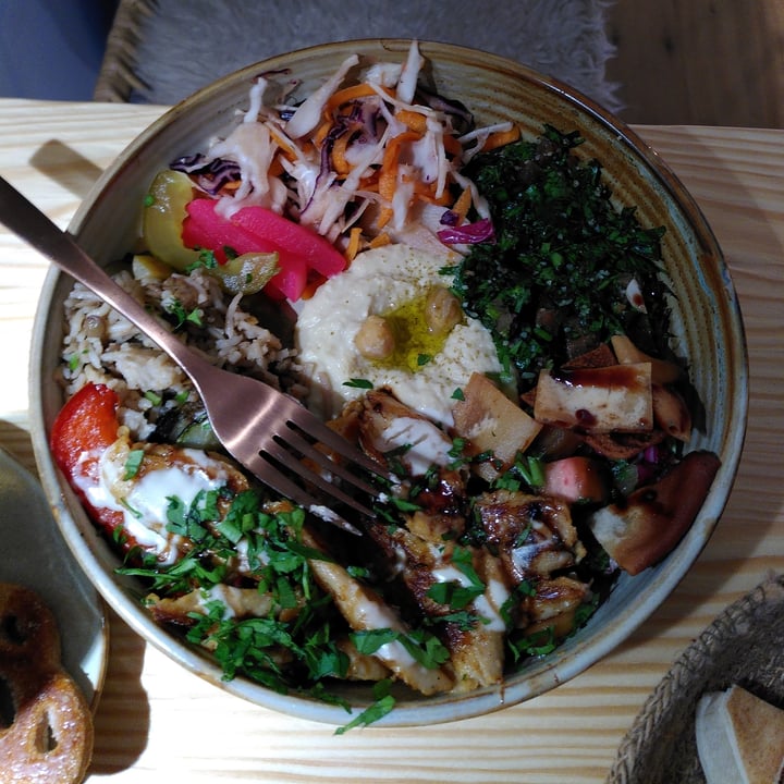 Baladi Bruxelles, Belgium Vegan Shawarma Plate Review | abillion