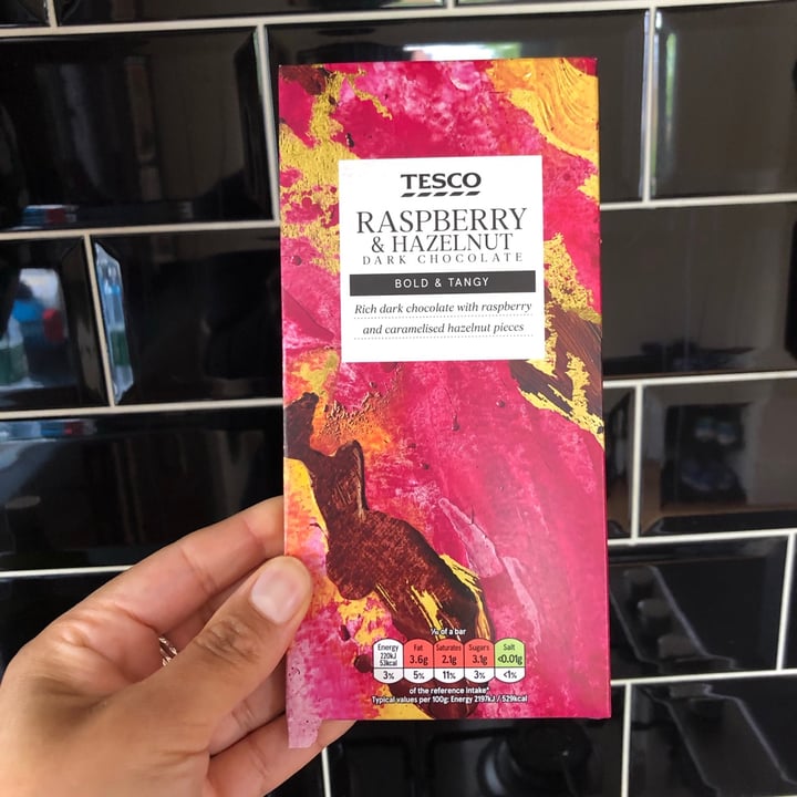 Tesco Raspberry and Hazelnut Dark Chocolate Review | abillion