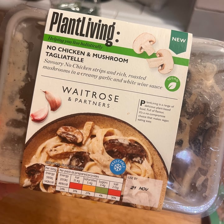 Plantlife: Waitrose & partners No Chicken & Mushroom Tagliatelle Review ...