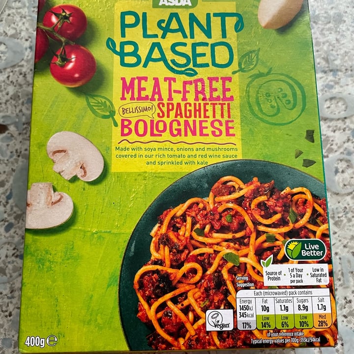Asda Plant Based spaghetti bolognese Review | abillion