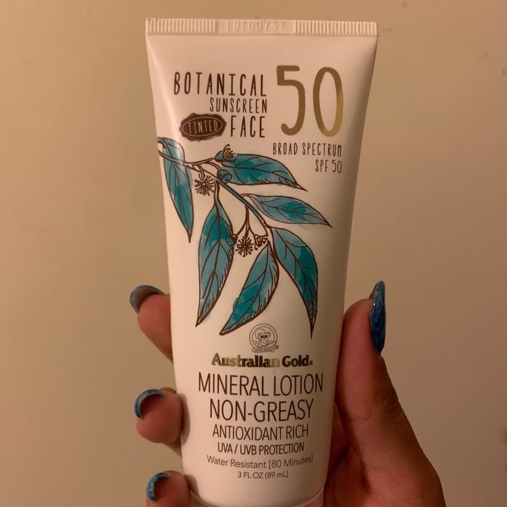 Australian Gold Botanical tinted sunscreen face SPF 50 Review | abillion