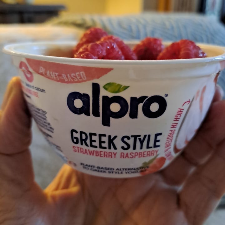 Alpro Greek Style Strawberry Raspberry Yoghurt Review | abillion