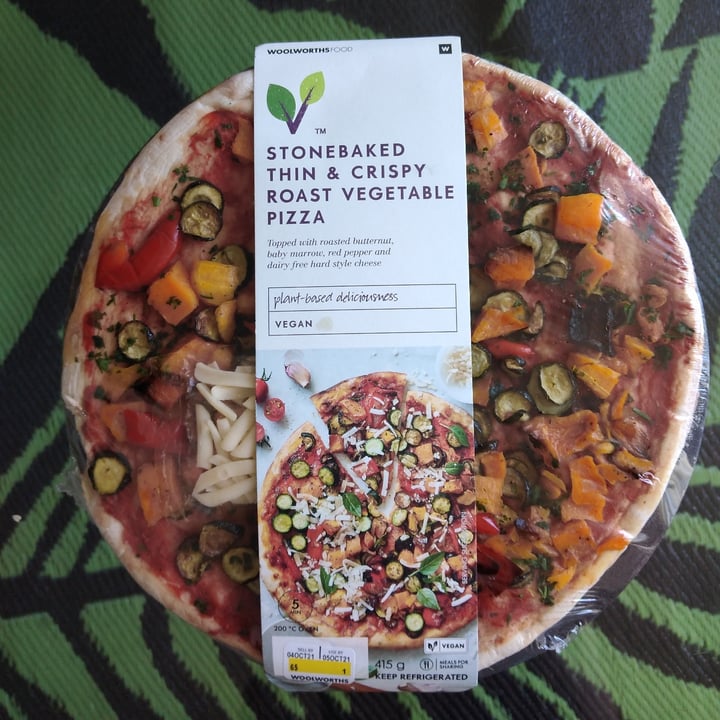 Woolworths Food Stone baked Thin And Crispy Roast Vegetable Pizza ...