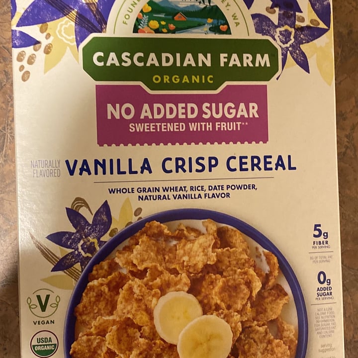 Cascadian Farm Vanilla Crisp Cereal No Added Sugar Review | abillion