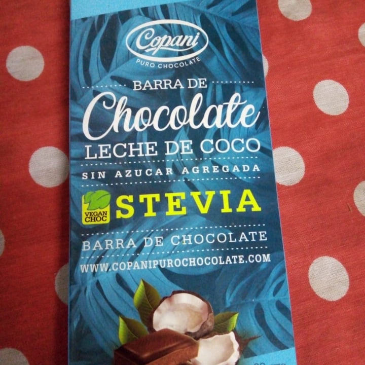 Copani Barra de chocolate con leche de coco endulzado con stevia Review ...