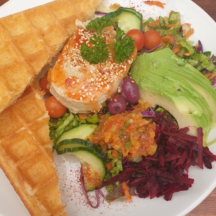 The Waffle House Ramsgate, Margate, South Africa Hummus and avo waffle ...