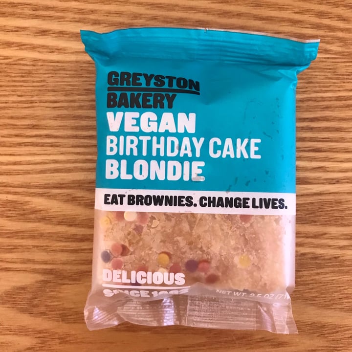 Greyston Bakery Vegan Birthday Cake Blondie Review | abillion