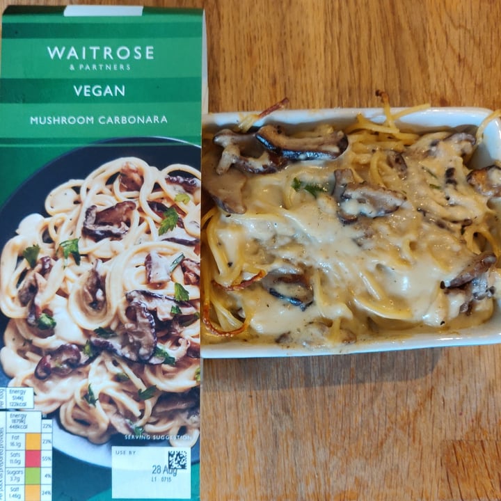Waitrose Vegan Mushroom Carbonara Review | abillion