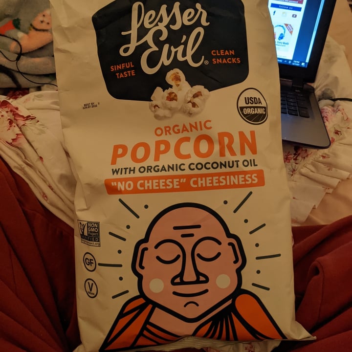 Lesser Evil Organic Popcorn No Cheese Cheesiness Review | abillion