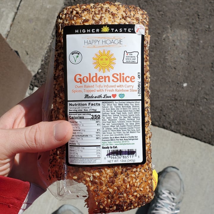 Higher Taste Golden Slice Happy Hoagie Tofu, Curry, Slaw Review | abillion