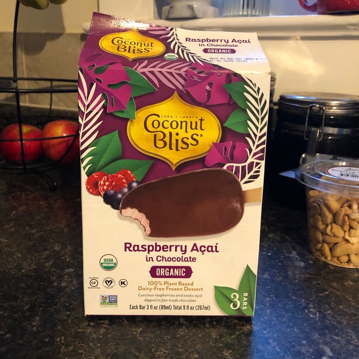 Coconut Bliss Raspberry açaí in chocolate bar Review | abillion