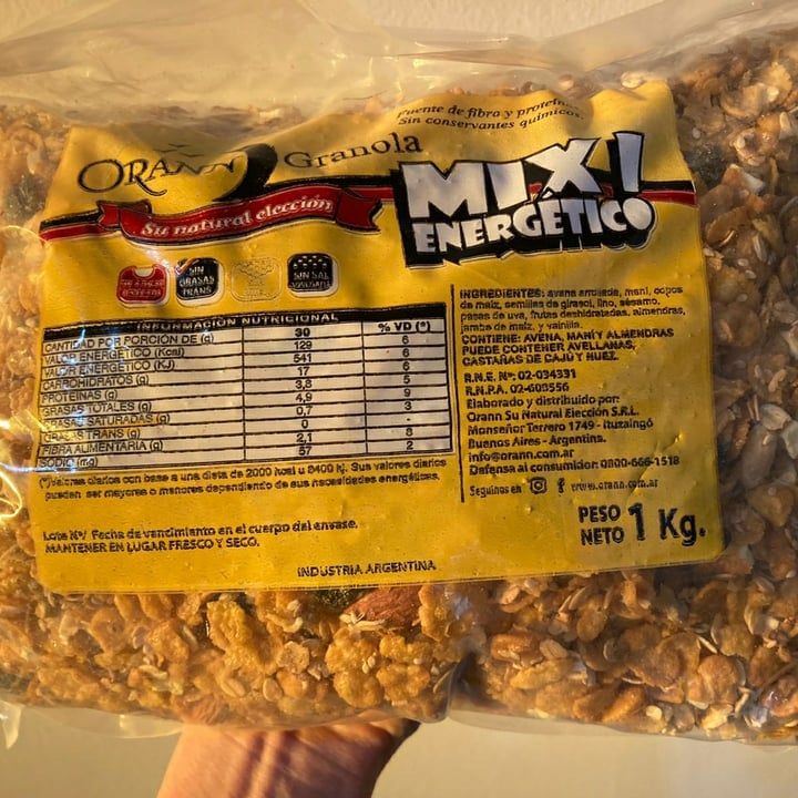 Orann Granola Mix Energético Review | abillion