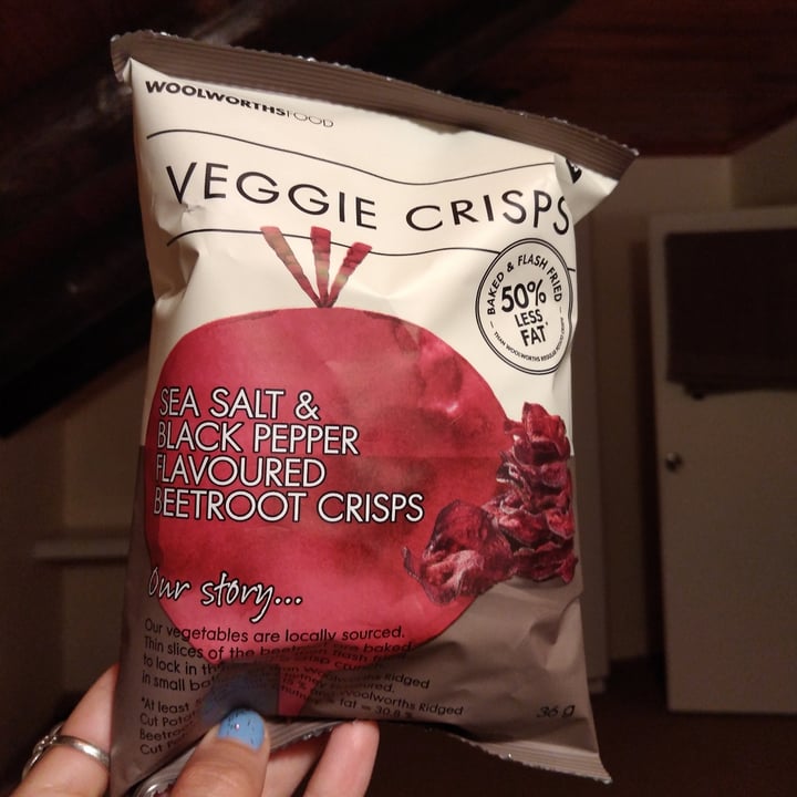 Woolworths Sea Salt & Black Pepper Flavoured Beetroot Crisps Review ...