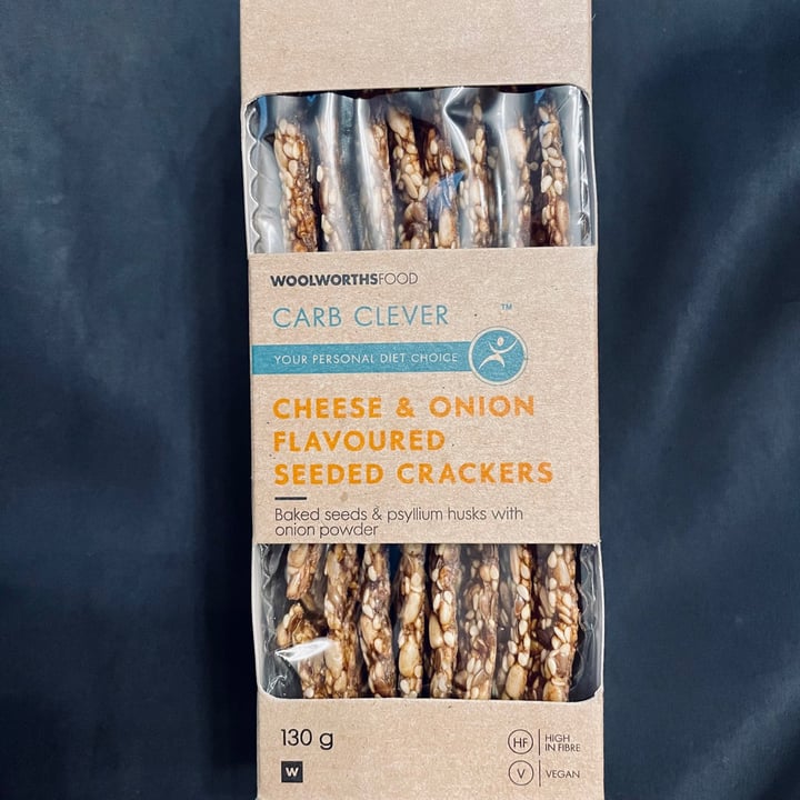 Woolworths Carb Clever Cheese & Onion Flavoured Seeded Crackers Review ...
