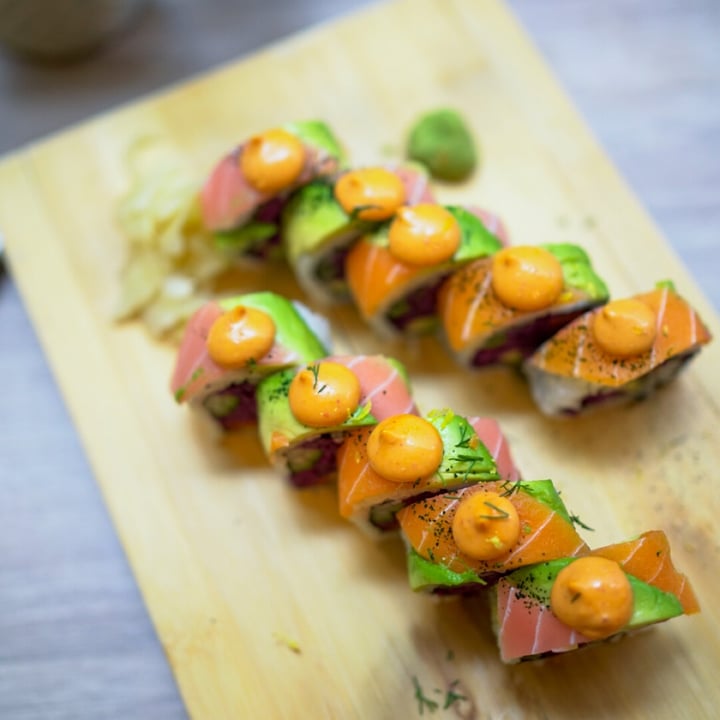 Beyond Sushi Manhattan, New York, United States Rainbow sushi roll ...
