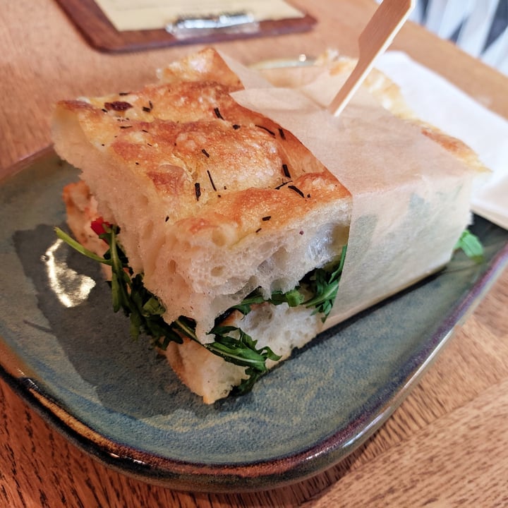 Spicer+Cole United Kingdom Ciabatta with harissa humous and veggies ...