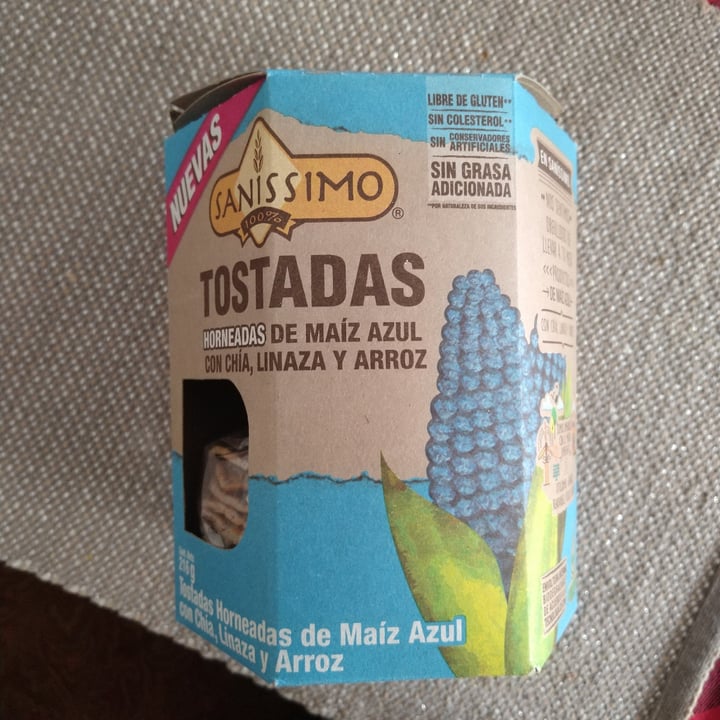 Sanissimo Tostadas horneadas de maíz azul con chía, linaza y arroz ...