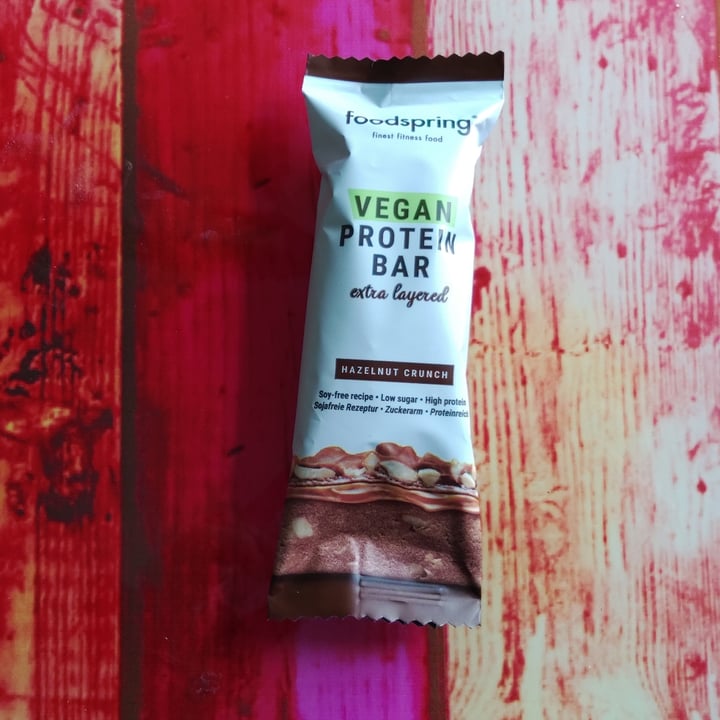 Foodspring Vegan Protein Bar Hazelnut Crunch Review | abillion