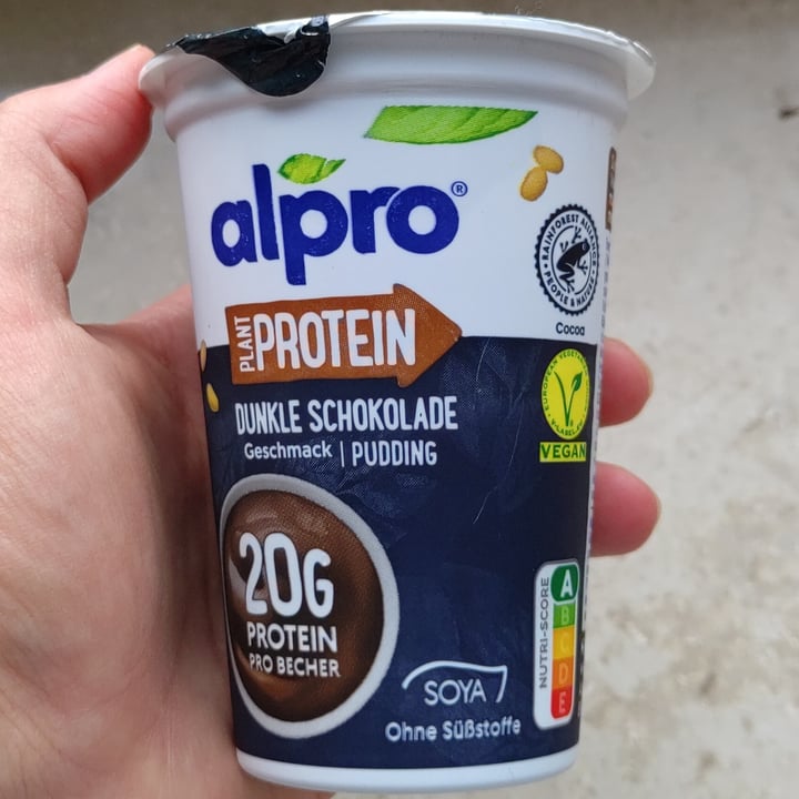 Alpro dark chocolate plant protein pudding Review | abillion
