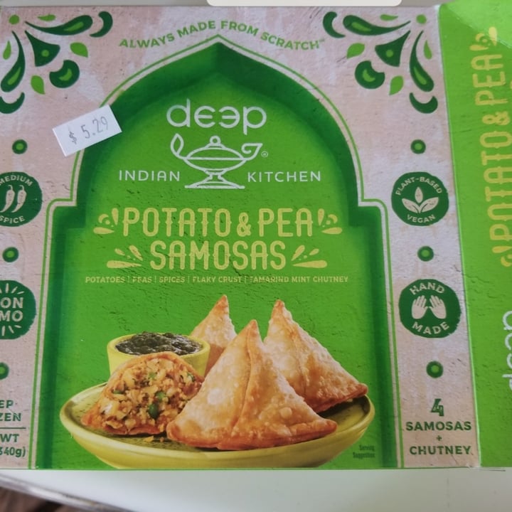 Deep Indian Kitchen Potato & Pea Samosas Review | abillion