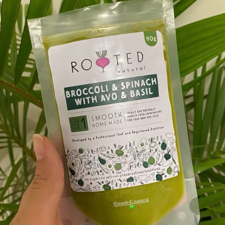 rooted natural broccoli and spinach with avo and basil smooth home made ...