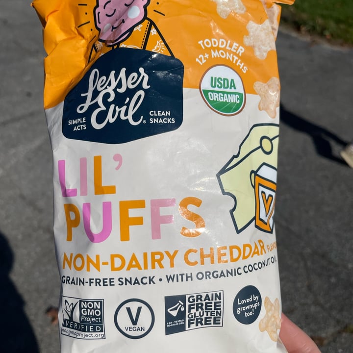 Lesser Evil Lil’ Puffs None-dairy Cheddar Review | abillion