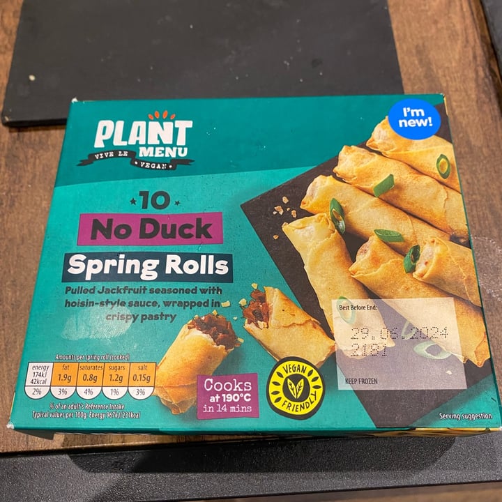 Plant Menu no duck spring rolls Review | abillion