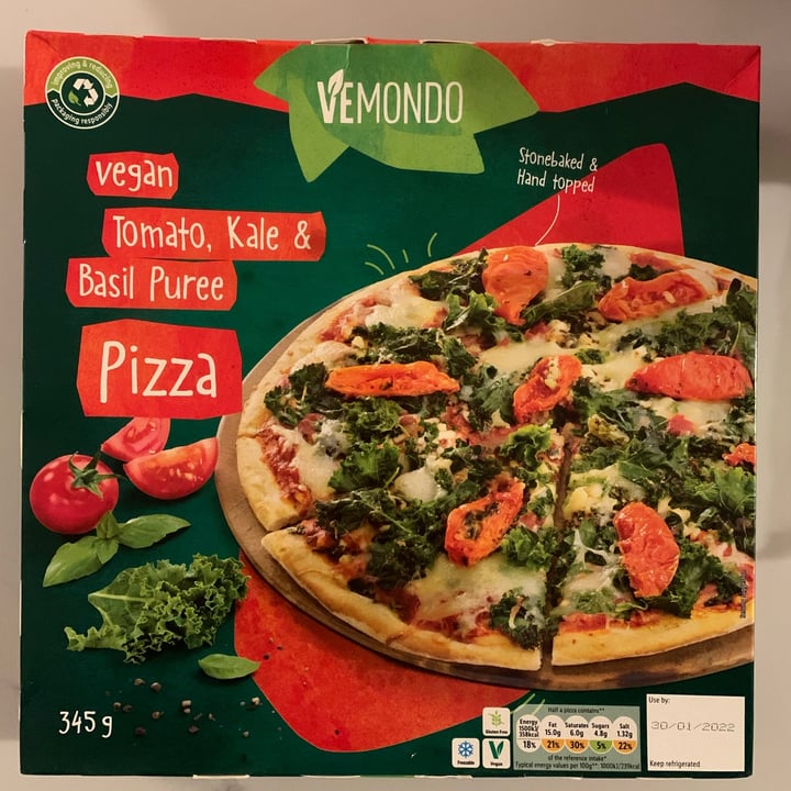 Vemondo Vegan Tomato Kale and Basil Purée Pizza Review | abillion