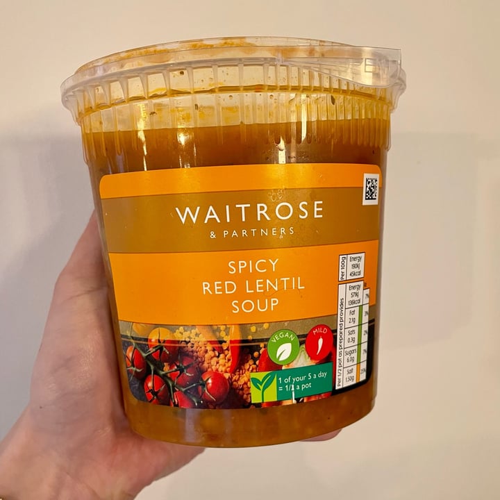 Waitrose Spicy Red Lentil Soup Review | abillion