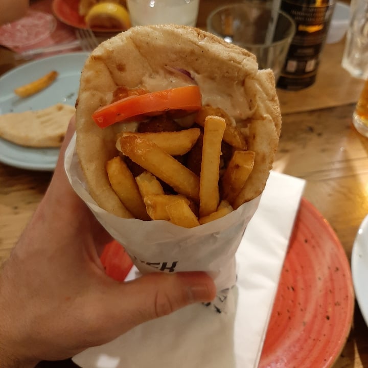 The Real Greek - Soho Soho, United Kingdom Souvlaki wrap falafel with ...