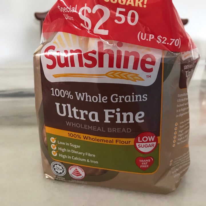 Sunshine Bakeries 100% Whole Grains Ultra Fine Wholemeal Bread Review ...