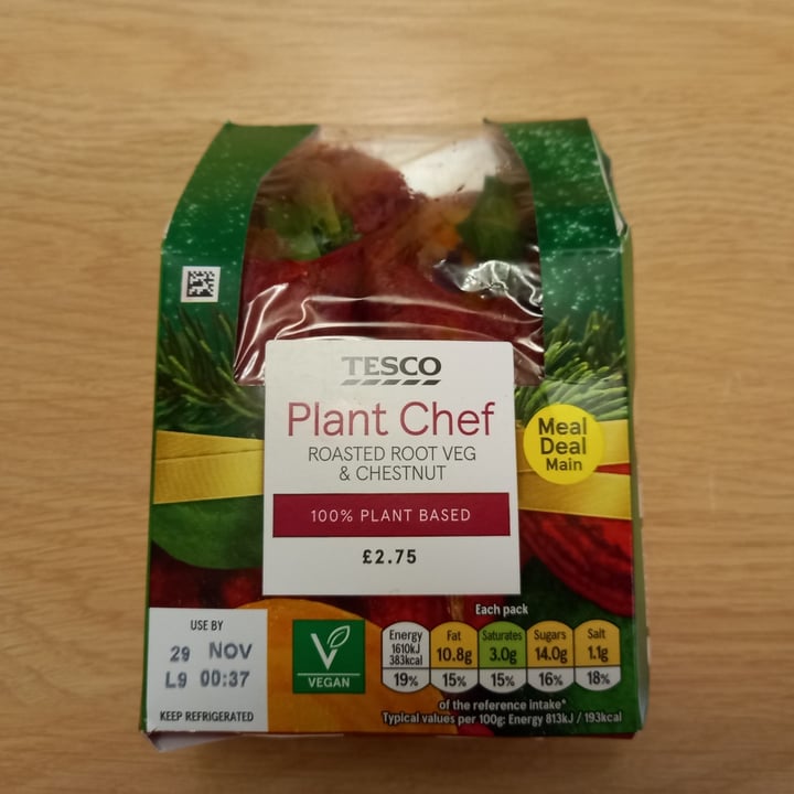 Tesco Plant Chef Roasted Root Veg and Chestnut Wrap Review | abillion