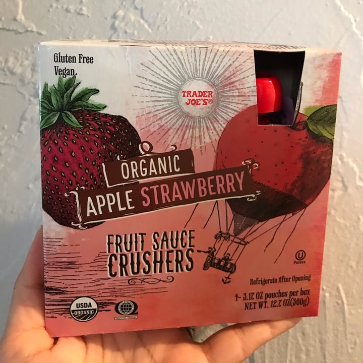 Trader Joe's organic apple strawberry fruit sauce crushers Review | abillion