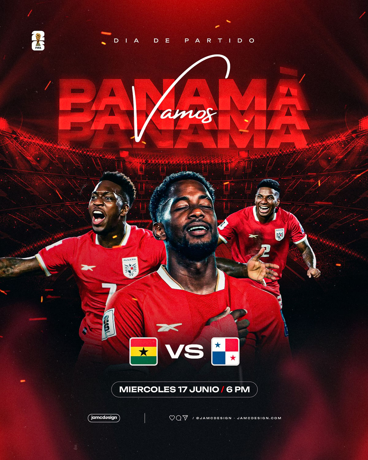 Soccer Match Day International Football Tournament Panama Vs Ghana ...