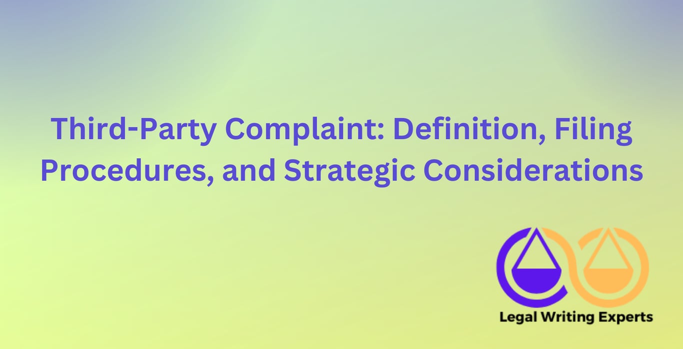 Third-Party Complaint: Definition, Filing Procedures, and Strategic ...