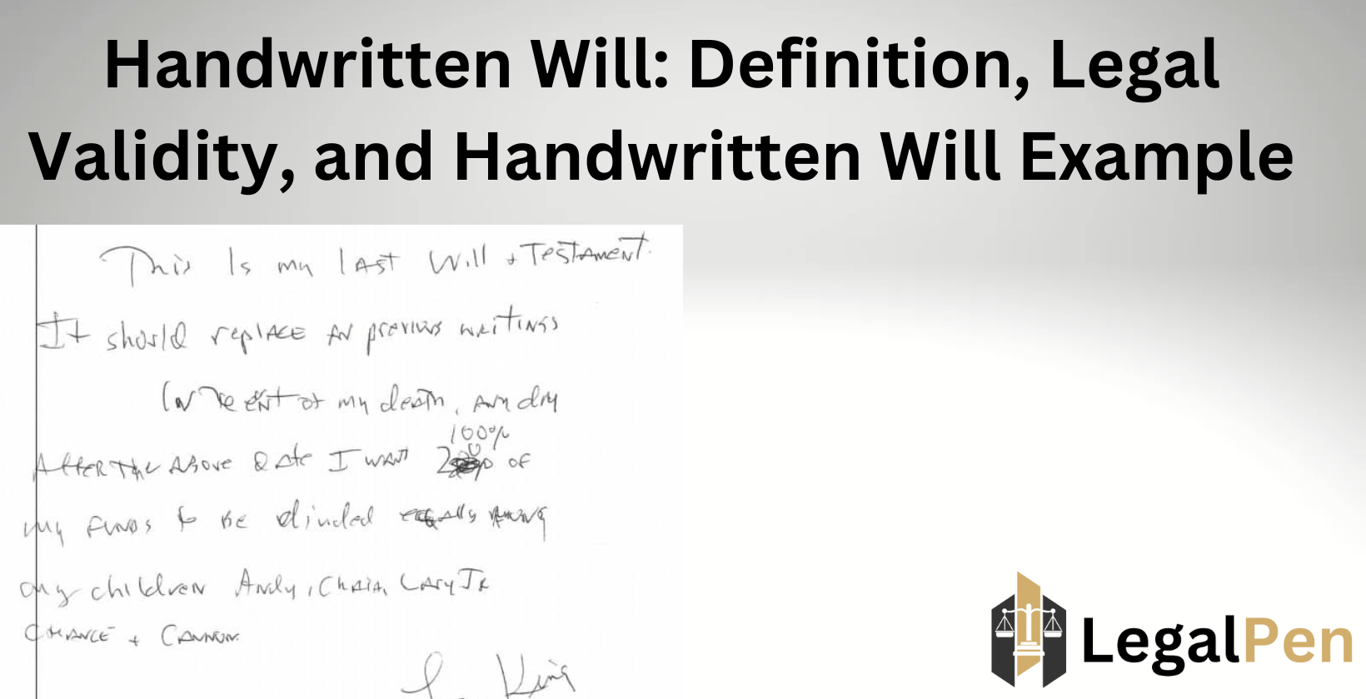 Handwritten Will: Definition, Legal Validity, and Handwritten Will Example