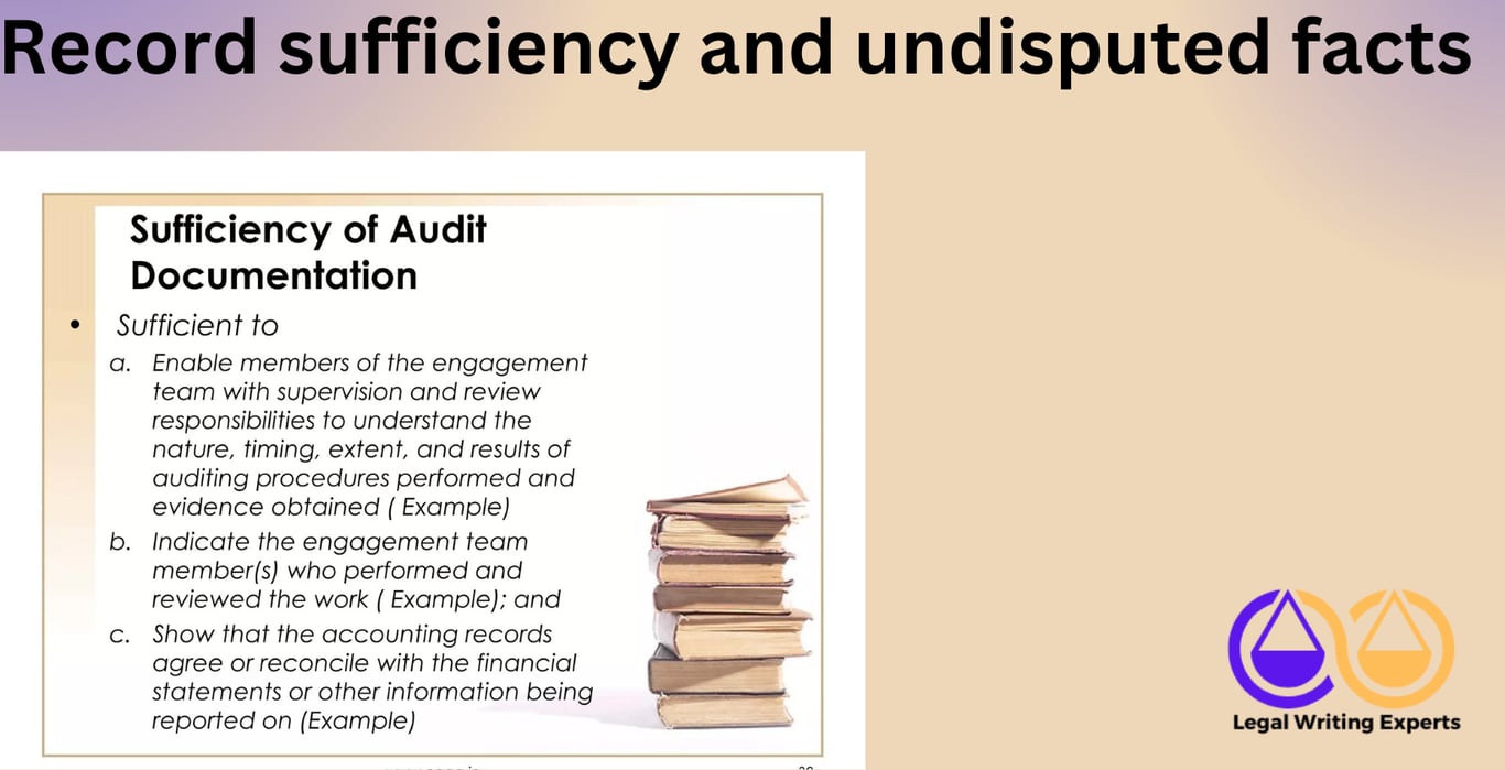 Record sufficiency and undisputed facts