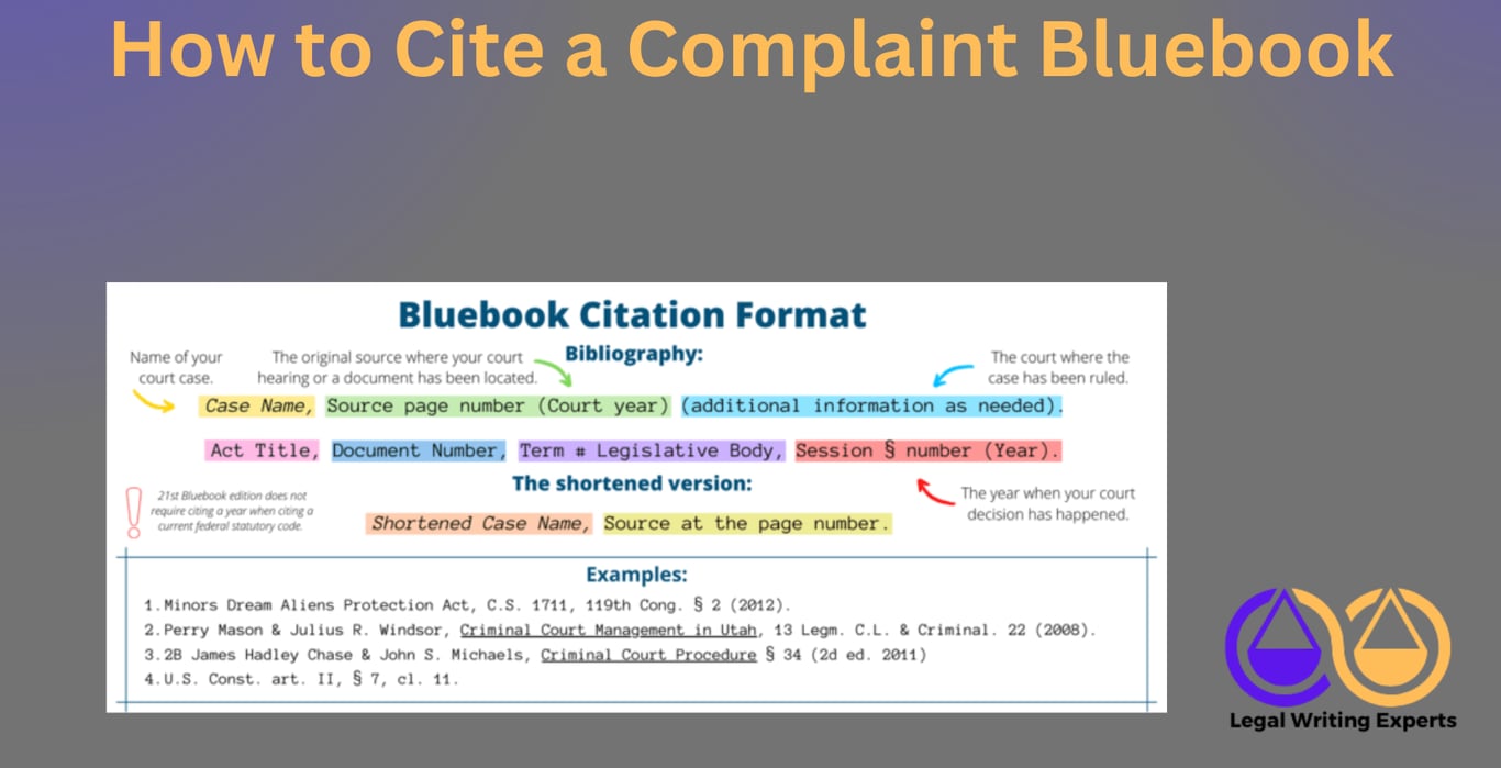 How to Cite a Complaint Bluebook