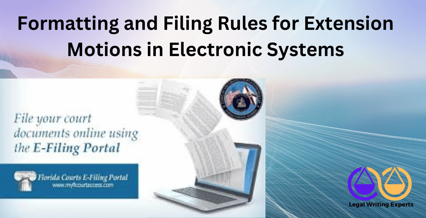 Formatting and Filing Rules for Extension Motions in Electronic Systems