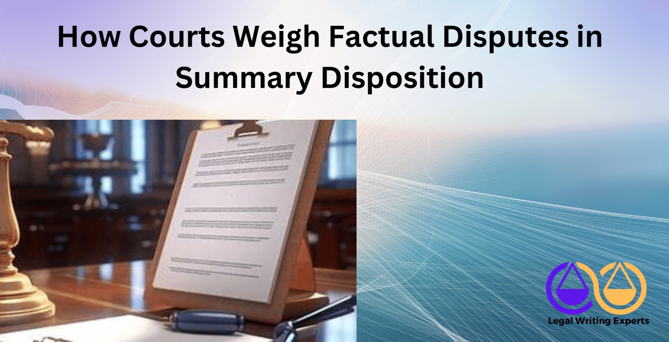 How Courts Weigh Factual Disputes in Summary Disposition