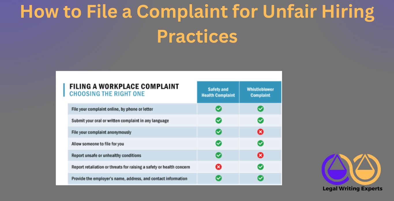 How to File a Complaint for Unfair Hiring Practices