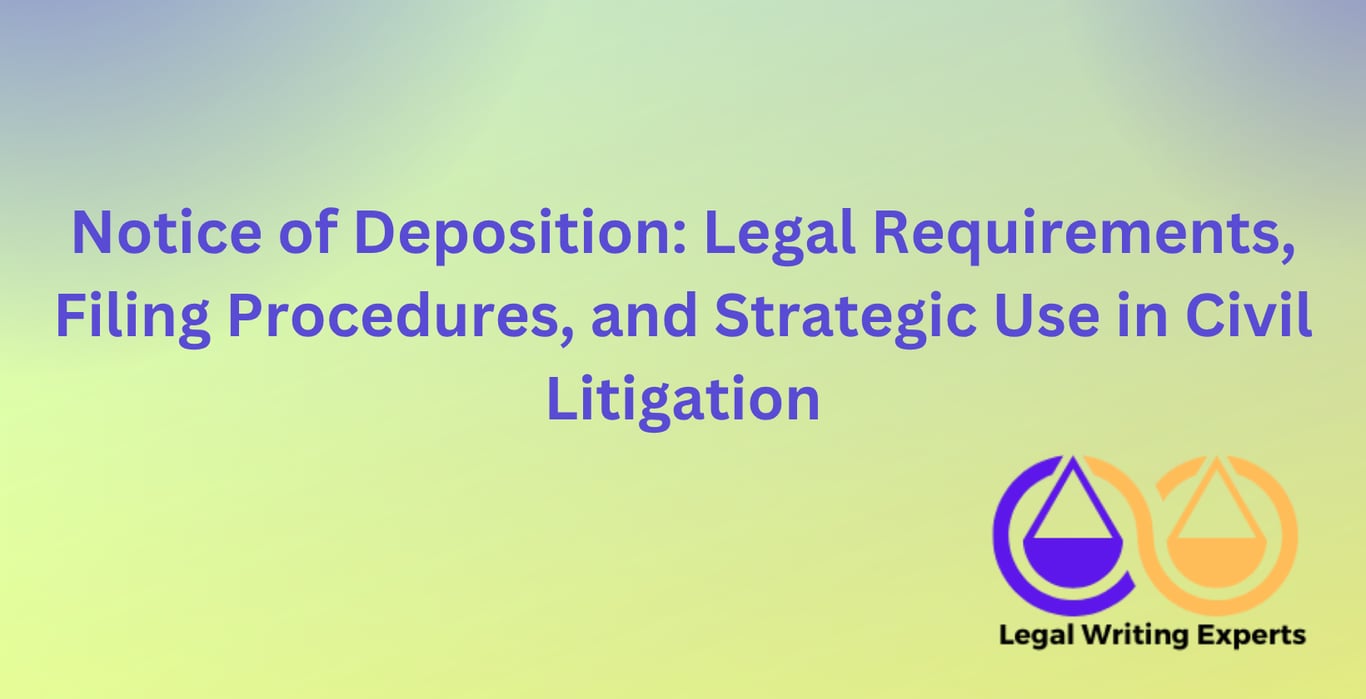 Notice of Deposition: Legal Requirements, Filing Procedures, and ...