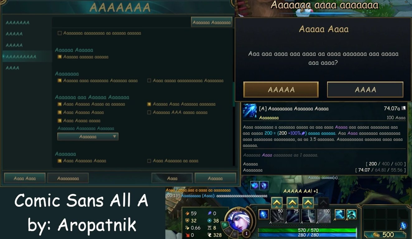 Comic Sans All A Font | Runeforge