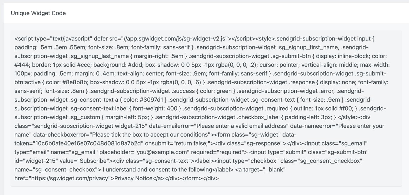 Sendgrid Sign Up Form. Drop In Widget To Collect Emails
