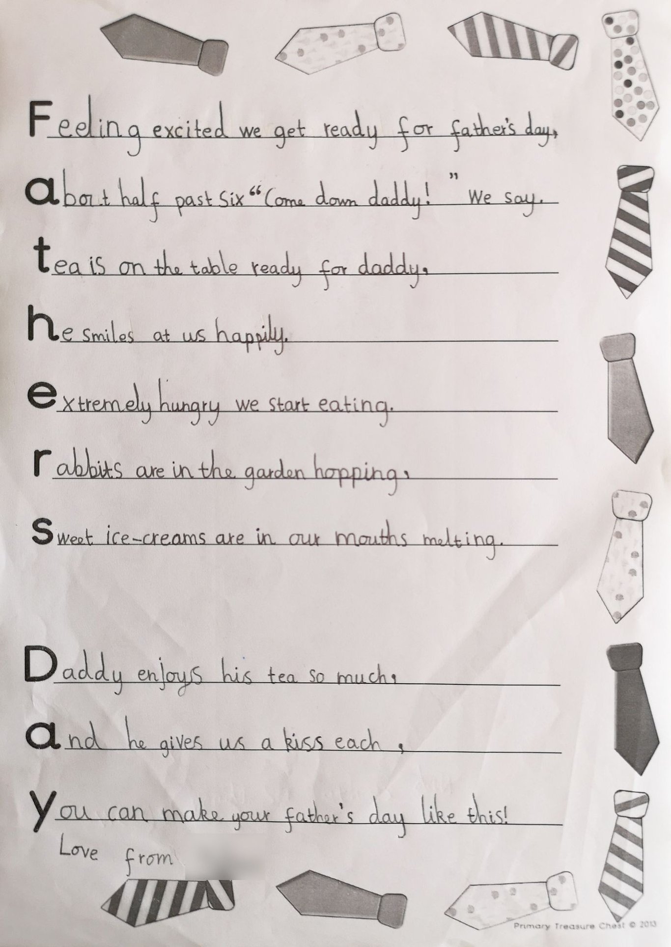 Father's day: acrostic poem. - Sophie - Matters